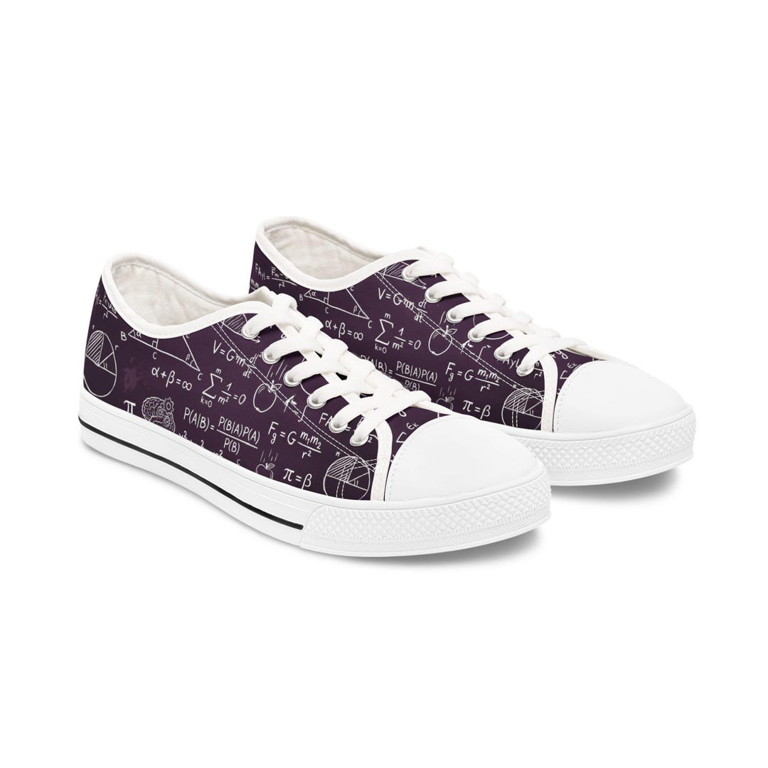 Math Formula Women's Low Top Sneakers, Casual Lace-up Fashion Shoes for ...