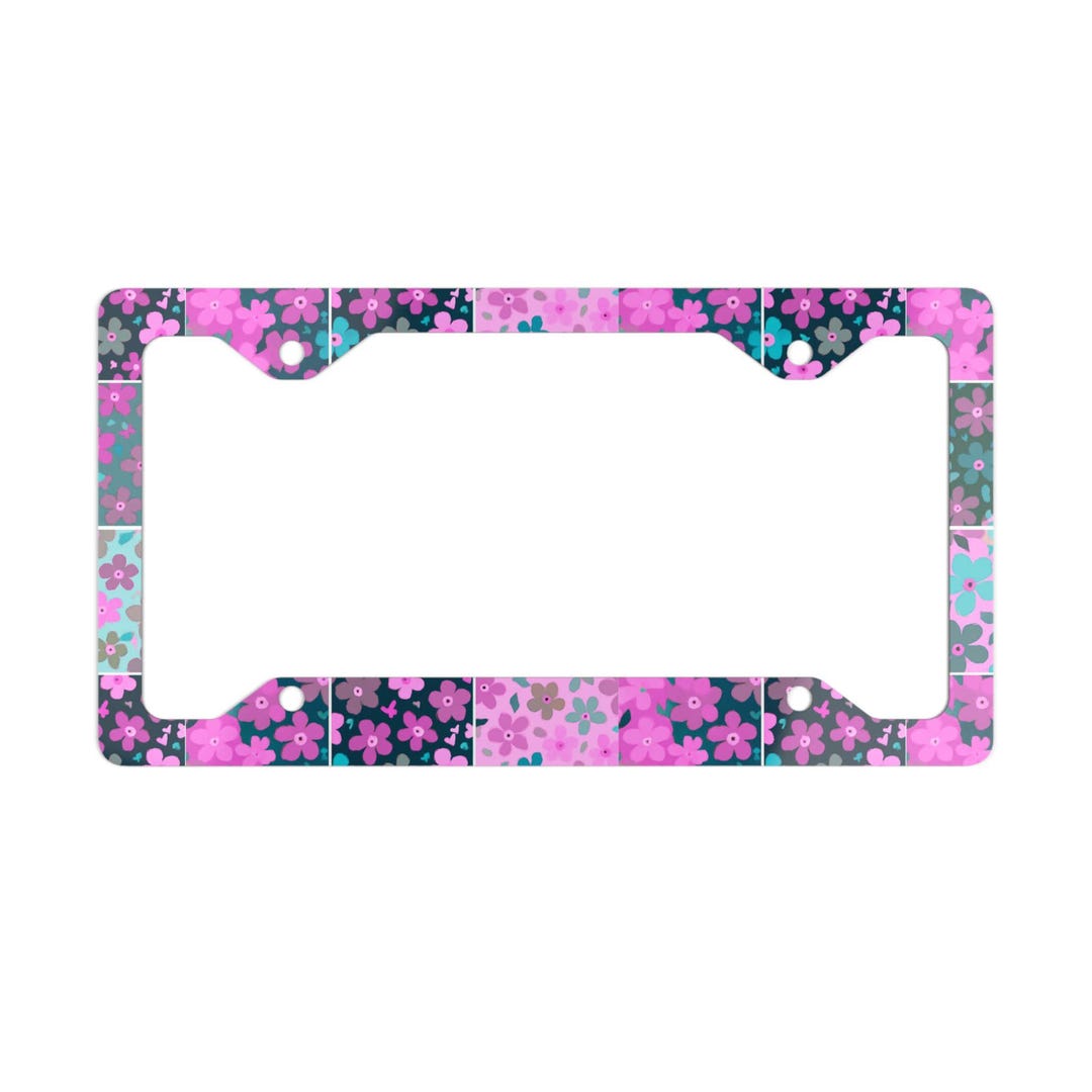 Elegant Floral Design Metal License Plate Frame, Quilters Patchwork ...