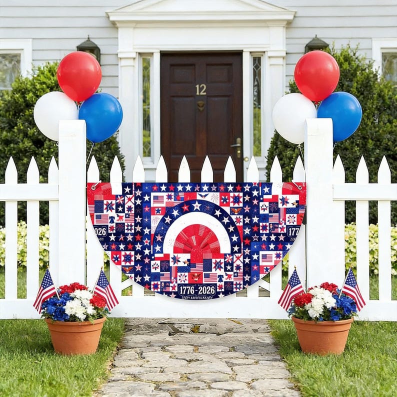 Faux Half-round Bunting Flag Design, Commemorative 250th Anniversary ...