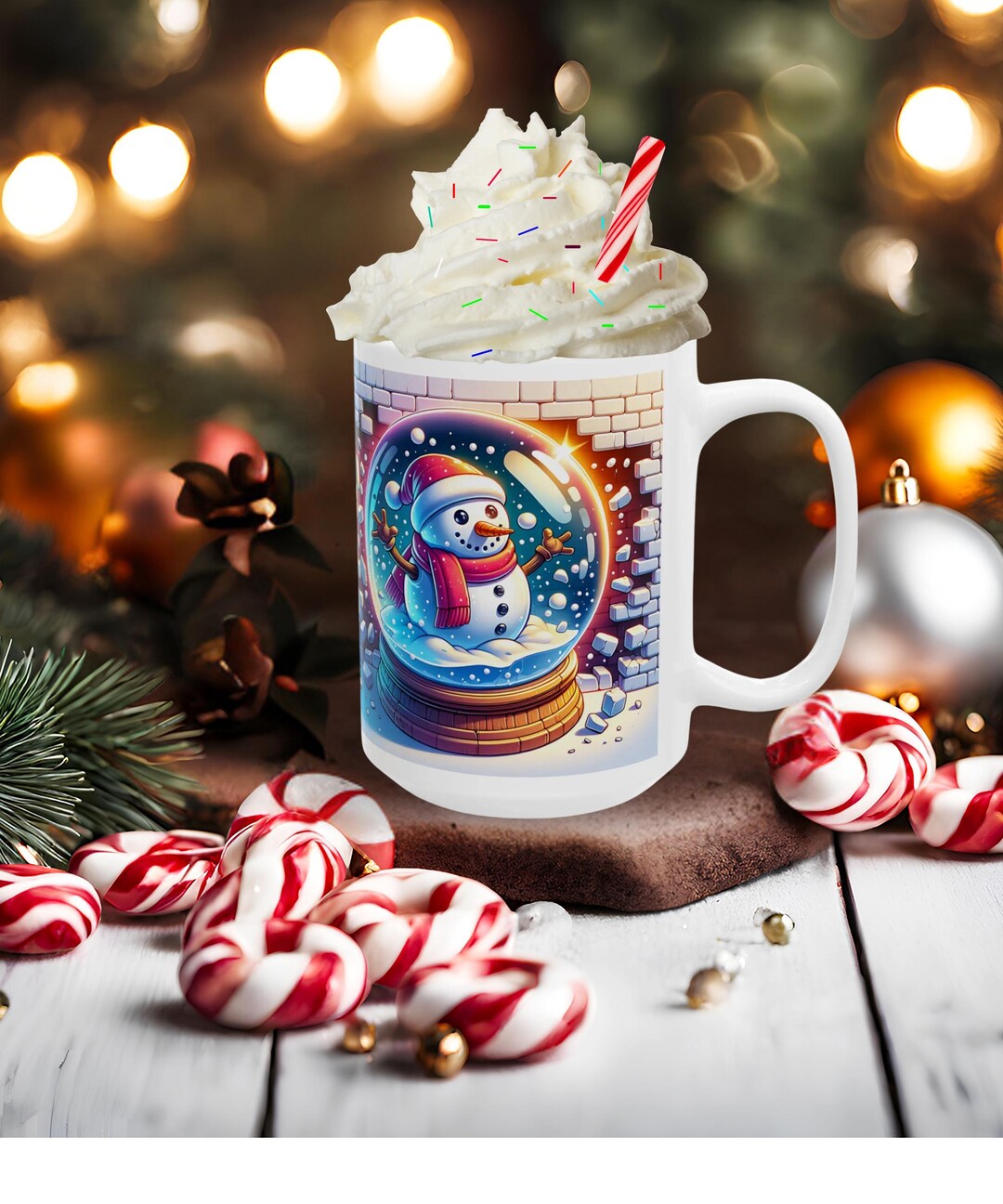 Cute Christmas Snow Man, Snow Globe, Chimney Wall 1, Festive Christmas ...