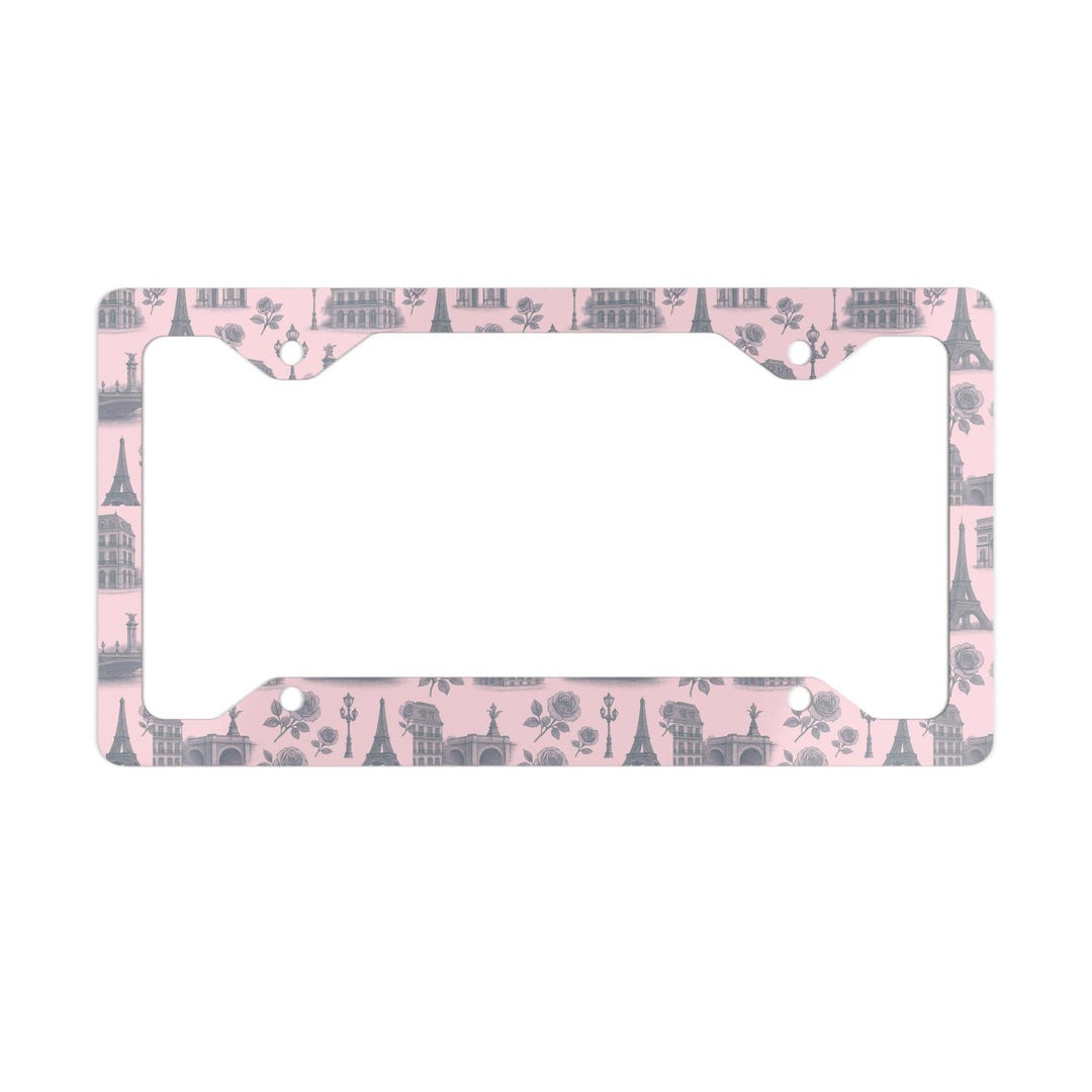 Paris Tourism Inspired Design, Elegant Metal License Plate Frame With ...