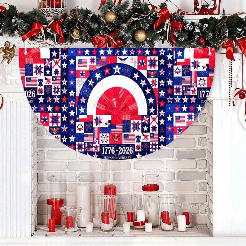 Faux Half-round Bunting Flag Design, Commemorative 250th Anniversary ...