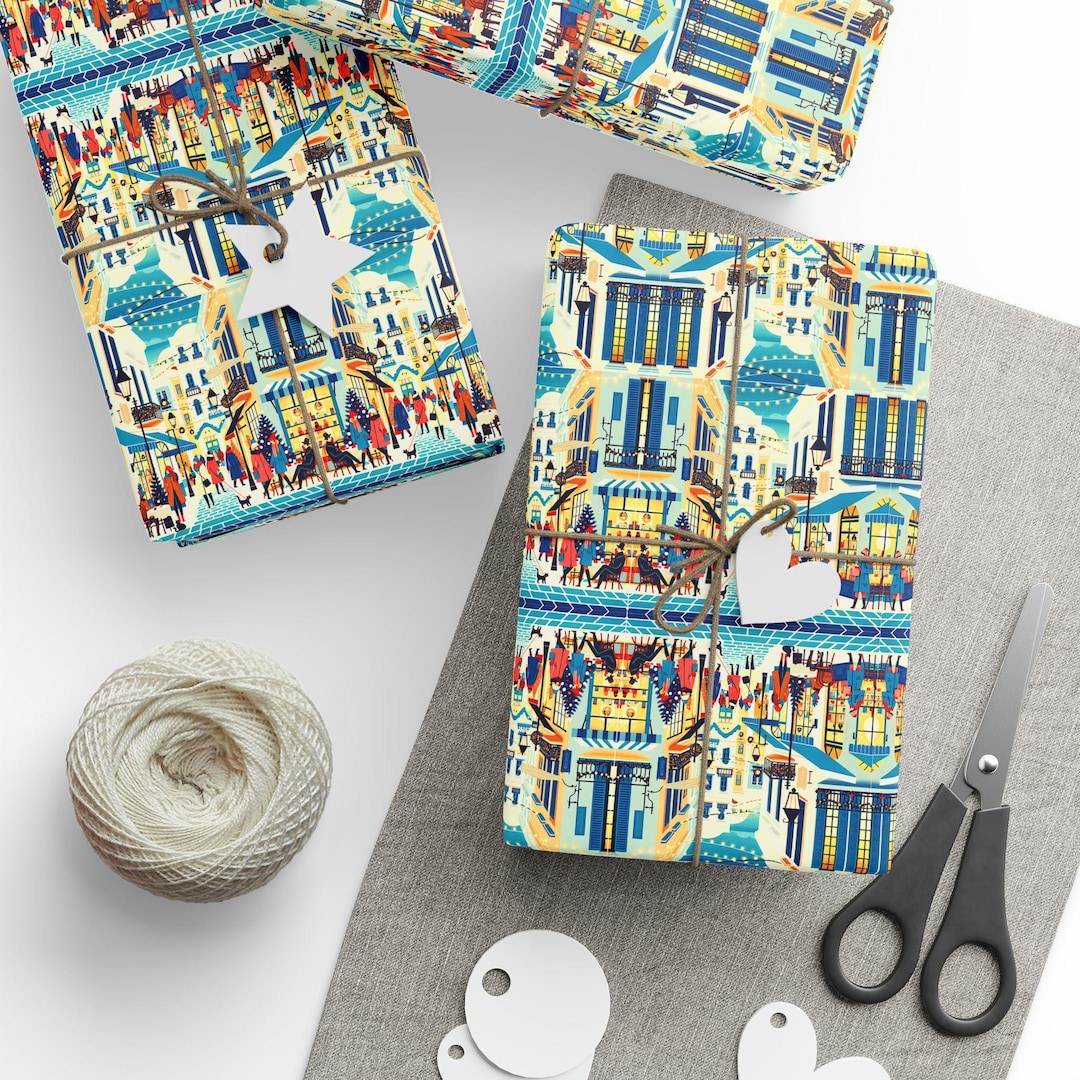 Festive Greece at Christmas Inspired Design for Wrapping Paper ...
