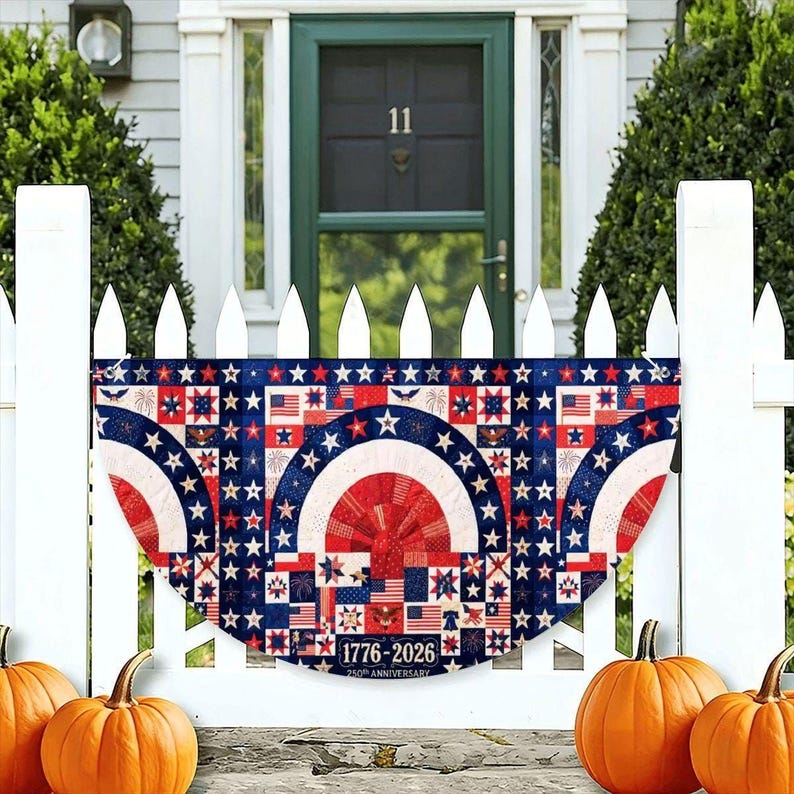 Faux Half-round Bunting Flag, Patriotic 250th Anniversary Commemorative ...