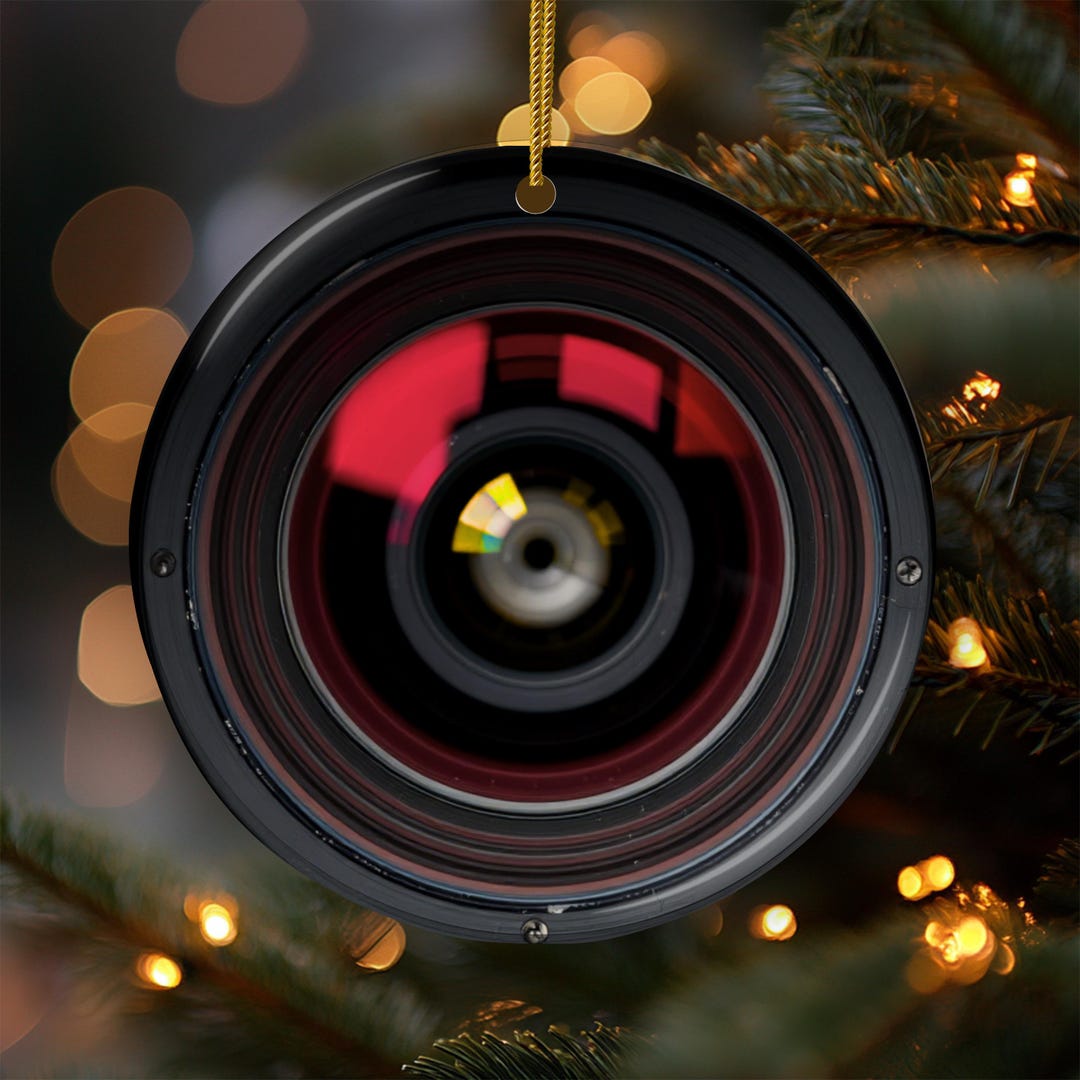 Camera Lens Faux Stained Glass Ceramic Ornament, Photographer Gift ...