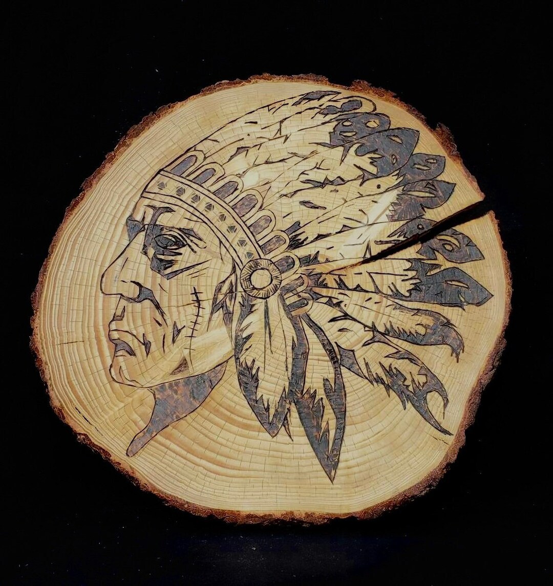 Native American Pyrography Picture - Etsy
