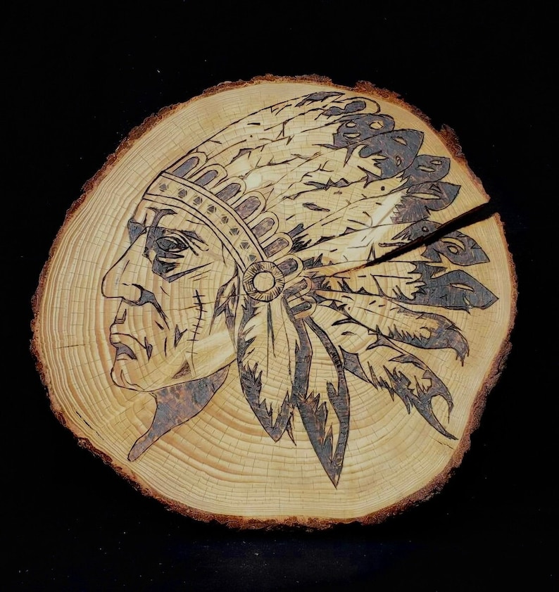 Native American Pyrography Picture - Etsy