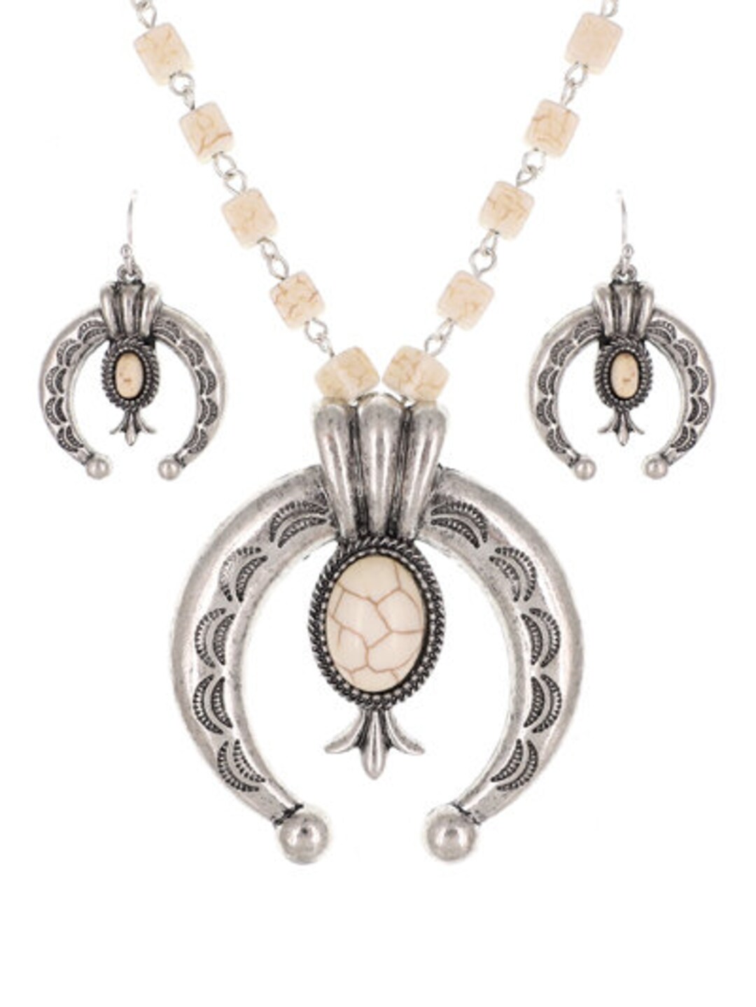 Pink Squash Blossom Navajo Pearl Fashion Turquoise Necklace Set ...