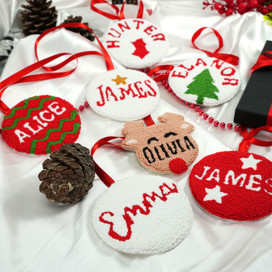 Personalized Christmas Ornament Custom Embroidered Holiday Ornament ...