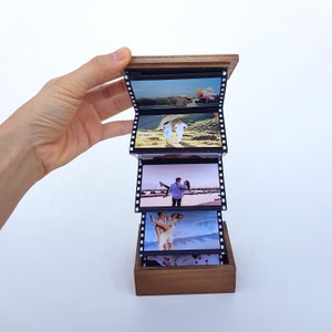 Personalized Pull Out Photo Album Classic Box, Memory Box, Wooden Photo ...
