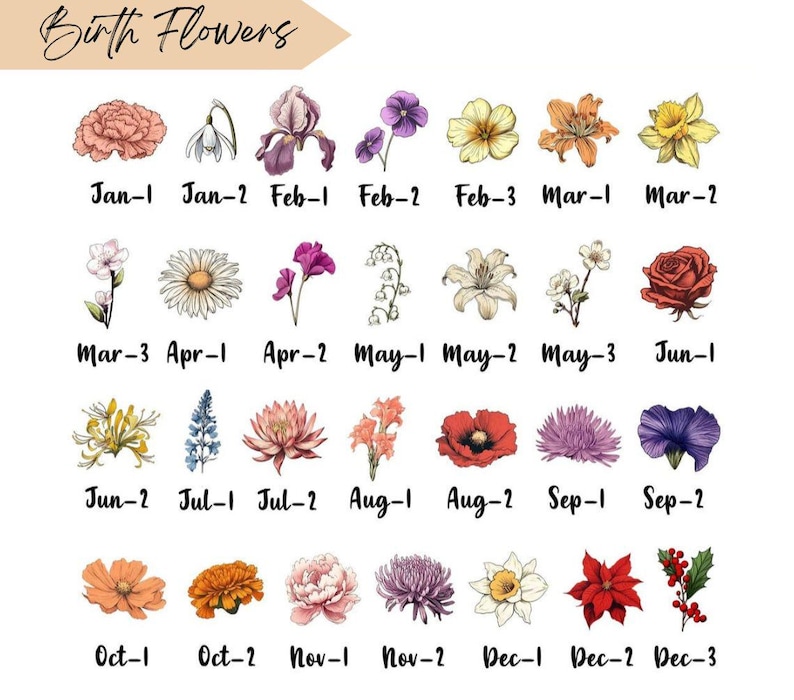 Personalized Birth Month Flower LED Night Light | Custom Family Garden ...