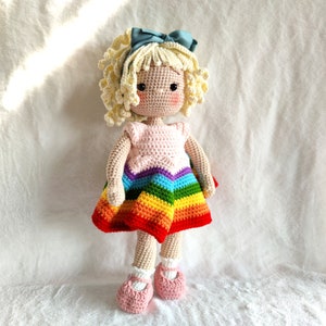 Handmade Crochet Doll With Rainbow Dress, Amigurumi Queer Doll - Etsy