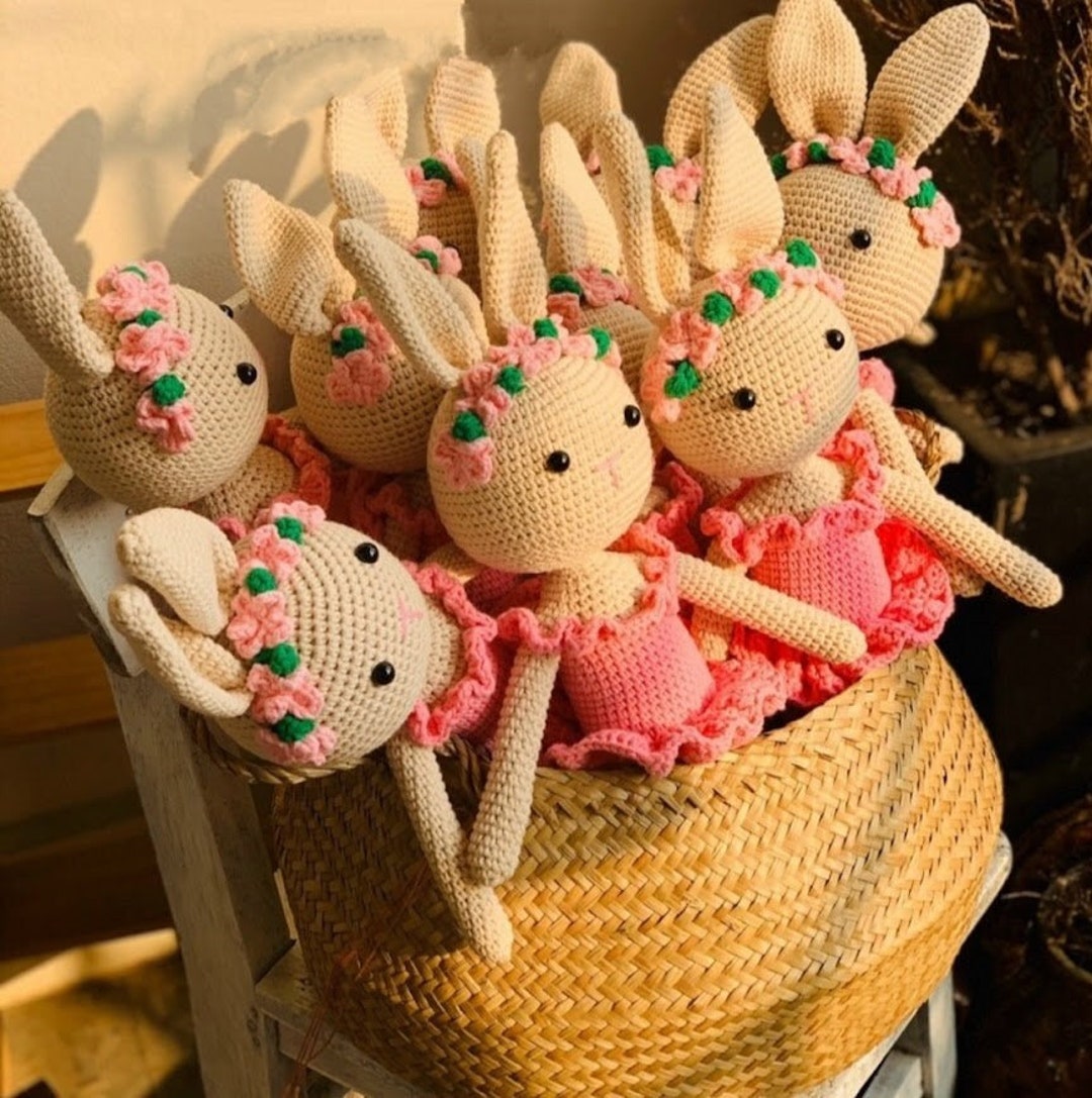 Ballerina Crochet Bunny, Handmade Ballerina Bunny, Stuffed Bunny in ...