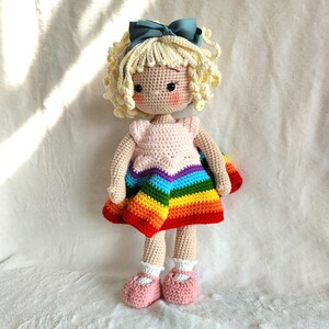 Handmade Crochet Doll With Rainbow Dress, Amigurumi Queer Doll - Etsy