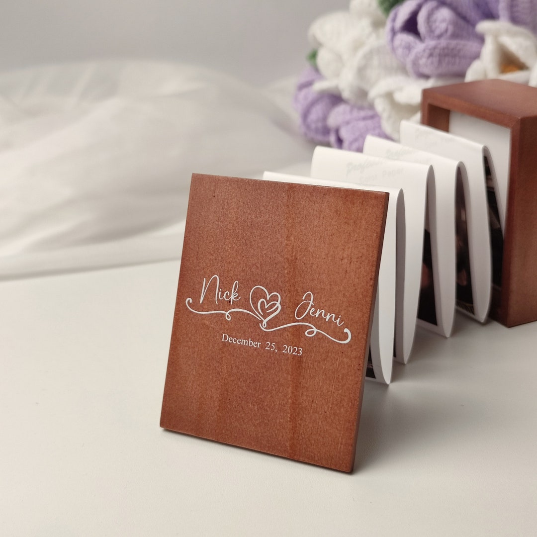 Personalized Pull Out Photo Album Classic Box, Memory Box, Wooden Photo ...