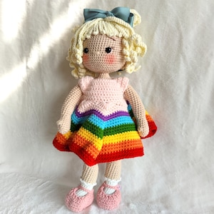 Handmade Crochet Doll With Rainbow Dress, Amigurumi Queer Doll - Etsy