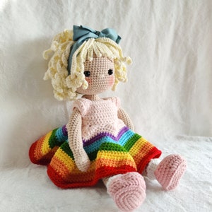 Handmade Crochet Doll With Rainbow Dress, Amigurumi Queer Doll - Etsy