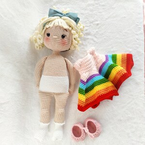 Handmade Crochet Doll With Rainbow Dress, Amigurumi Queer Doll - Etsy