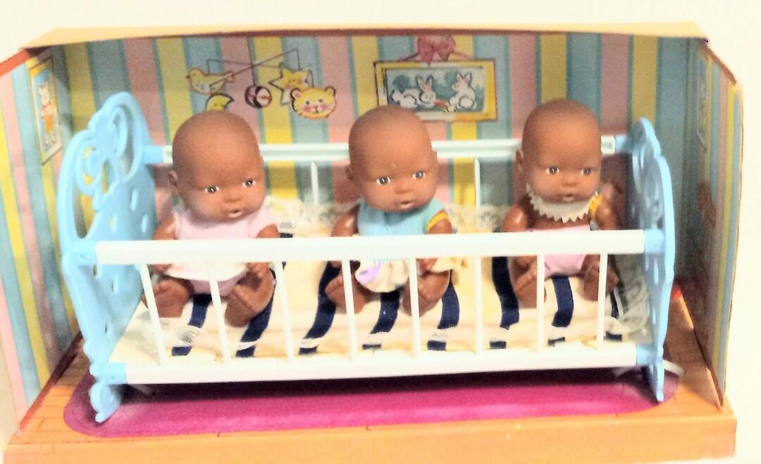Three 3-inch Babies in a Crib - Etsy