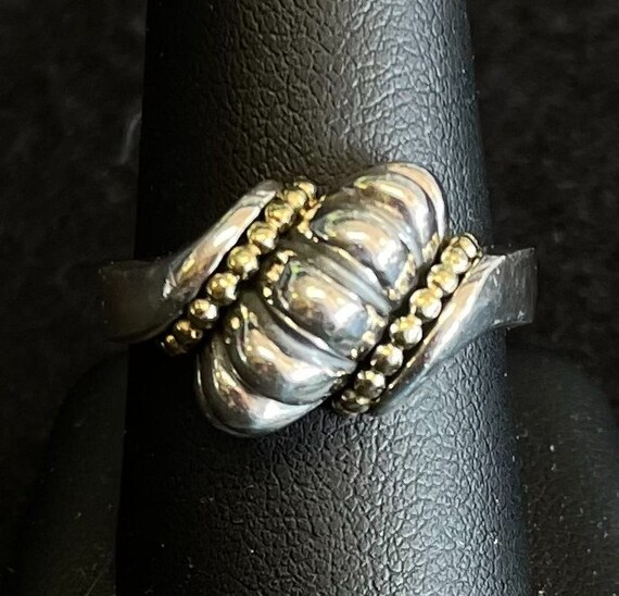 LAGOS CAVIAR Ring 750 18k Yellow Gold 925 Sterling Silver LAGOS CAVIAR Ring 750 18k Yellow Gold 925 Sterling Silver