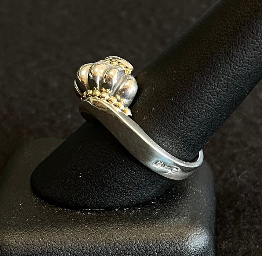 LAGOS CAVIAR Ring 750 18k Yellow Gold 925 Sterling Silver LAGOS CAVIAR Ring 750 18k Yellow Gold 925 Sterling Silver