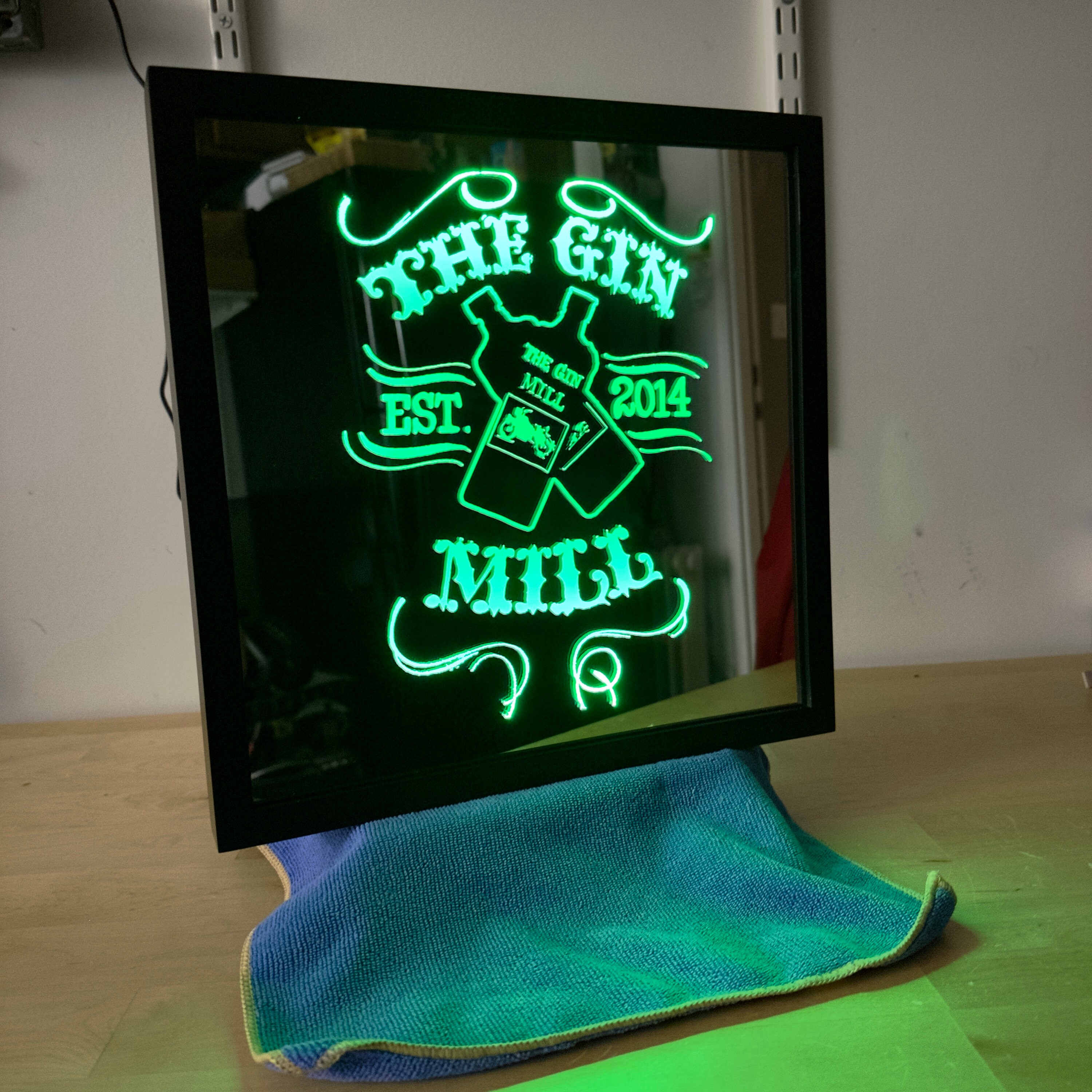 Custom Rgb Led Mirror Sign W/ Your Logo or Design 12"x12" SEE ...