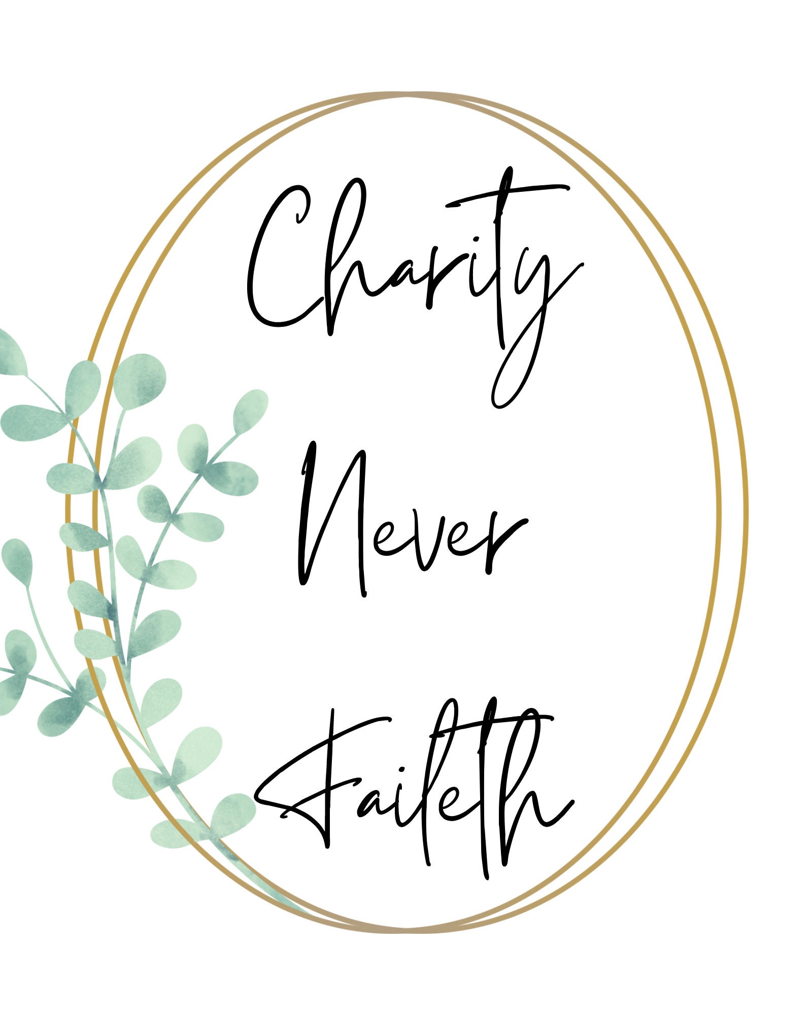 Charity Never Faileth, Relief Society, LDS, Digital Download, Gift for ...