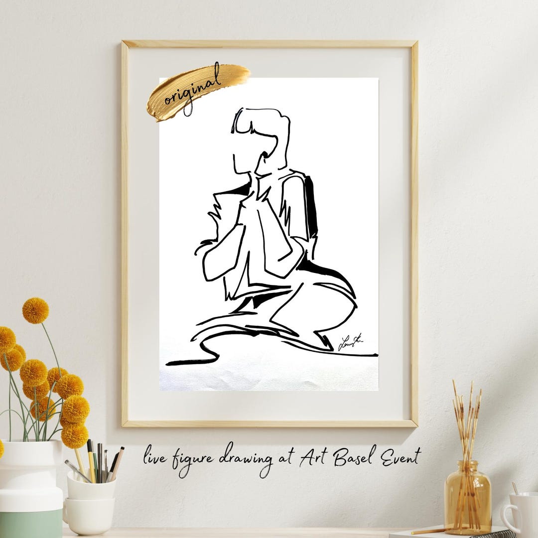 Original Live Figure Drawing – Line Art, Fashion, Art Basel Experience ...