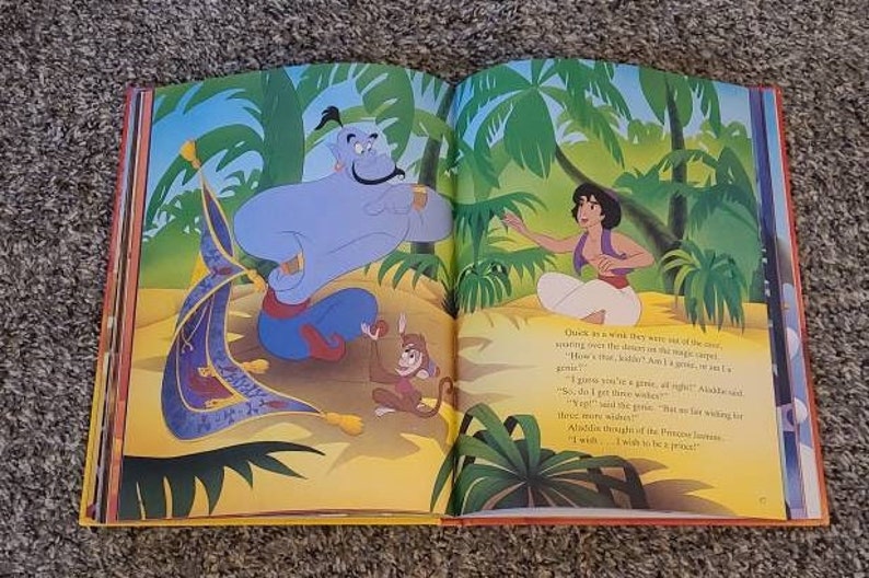 Vintage Walt Disney Aladdin Book - Etsy