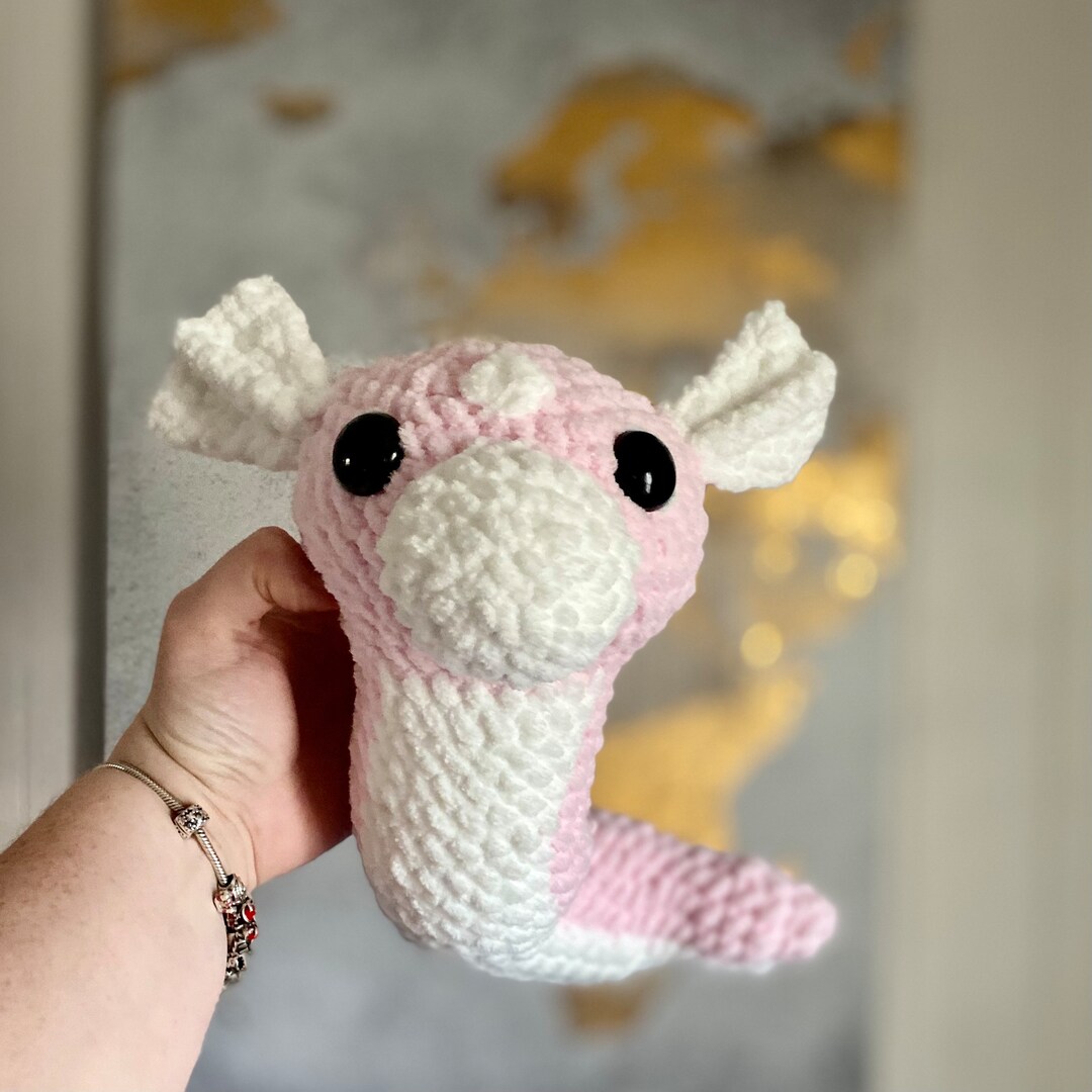 Shiny Crochet Dragon Worm Plushie - Etsy