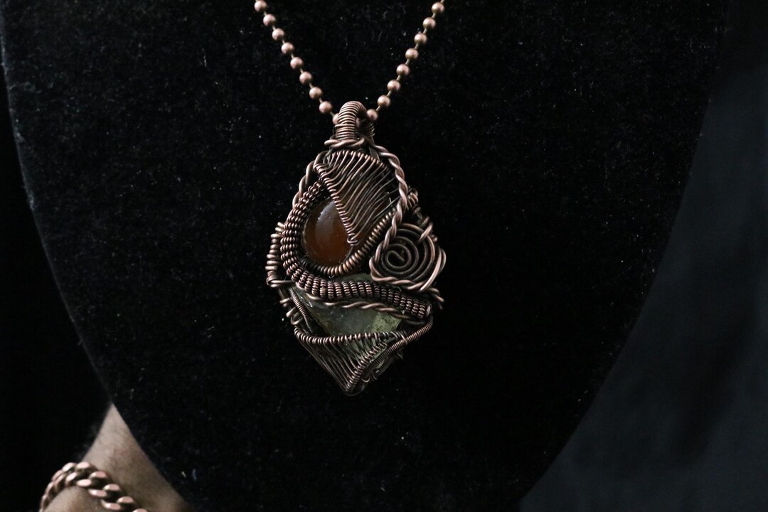 Libyan Desert Glass Copper Pendant . - Etsy