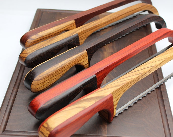 Bread Knife, Bread Bow Knife, Exotic Wood Bread Knife - Etsy