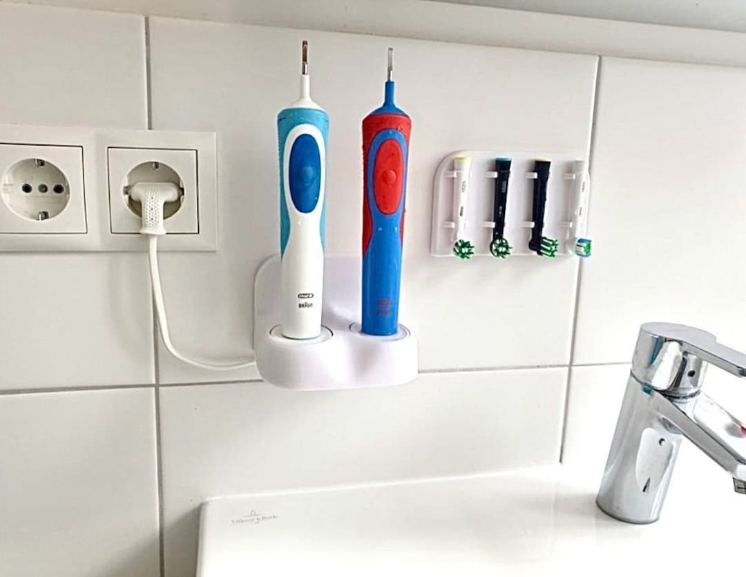Wall Mounted Oral-b Charger Holder - Integrated Charger- 3D Printed ...