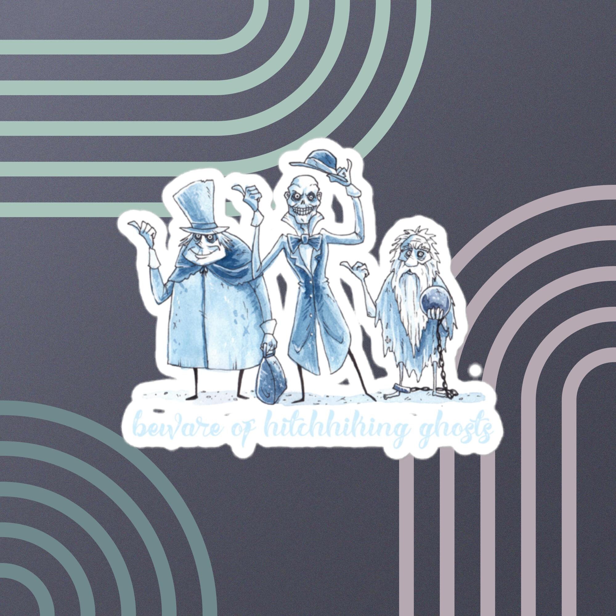 Hitchhiking Ghosts - Haunted Mansion Vinyl Sticker - Etsy