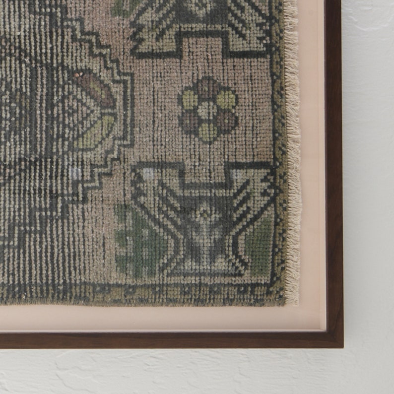 21 X 41 Vintage Wool Persian Kilim Medallion Rug Framed One-of-a-kind ...