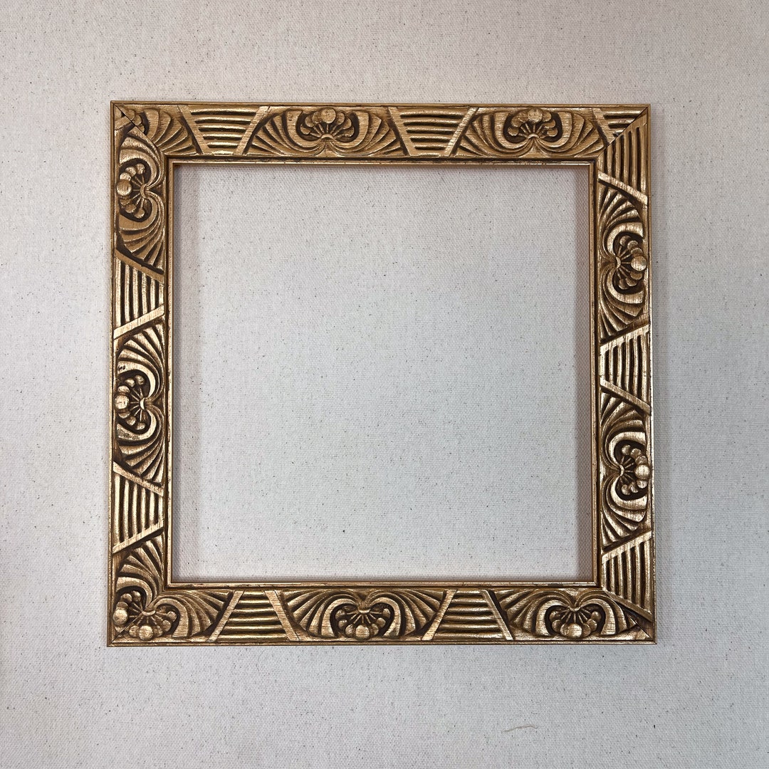 8x8 Gold Art Deco Picture Frame - Etsy