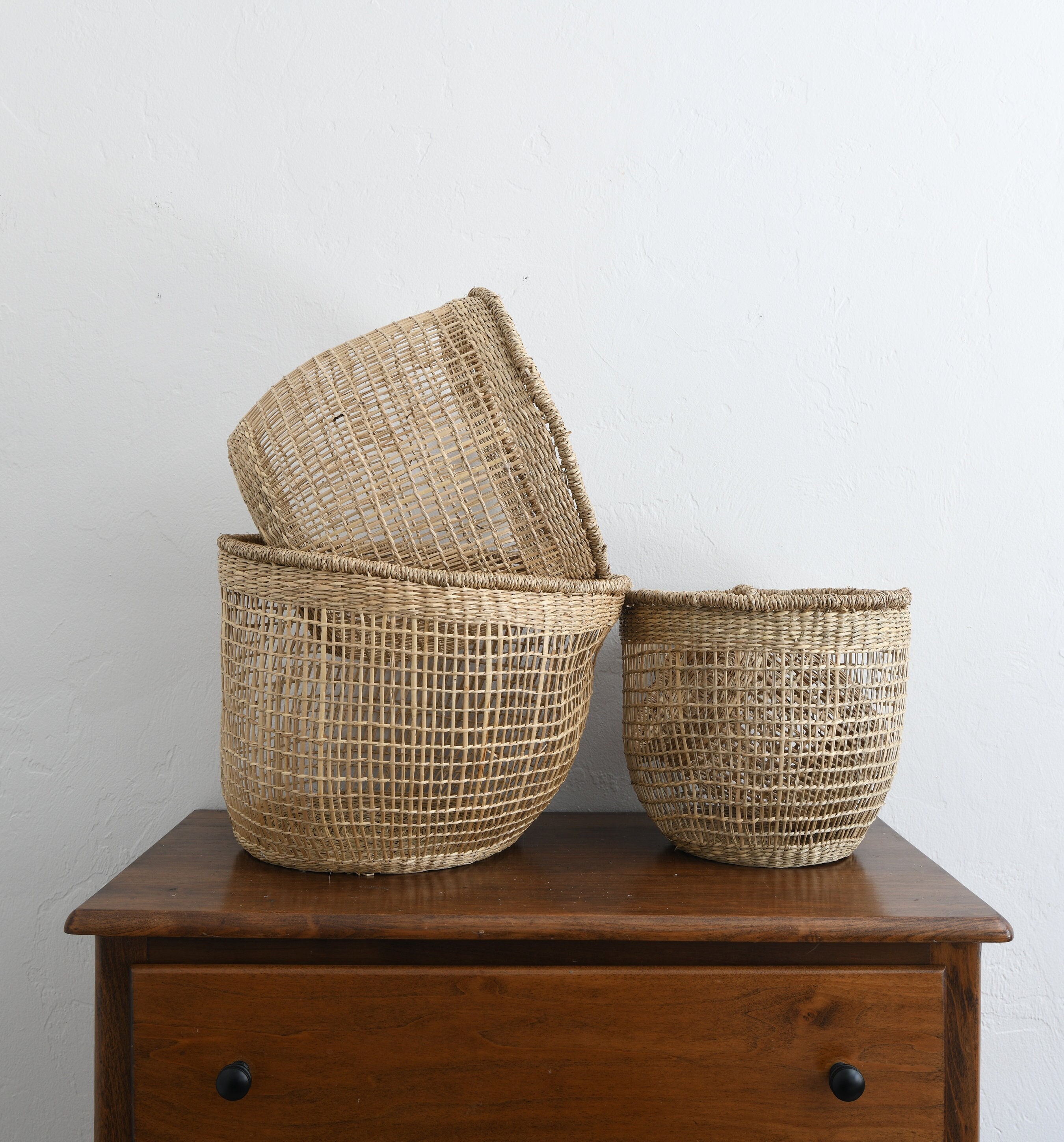Seagrass Linen Baskets - Etsy