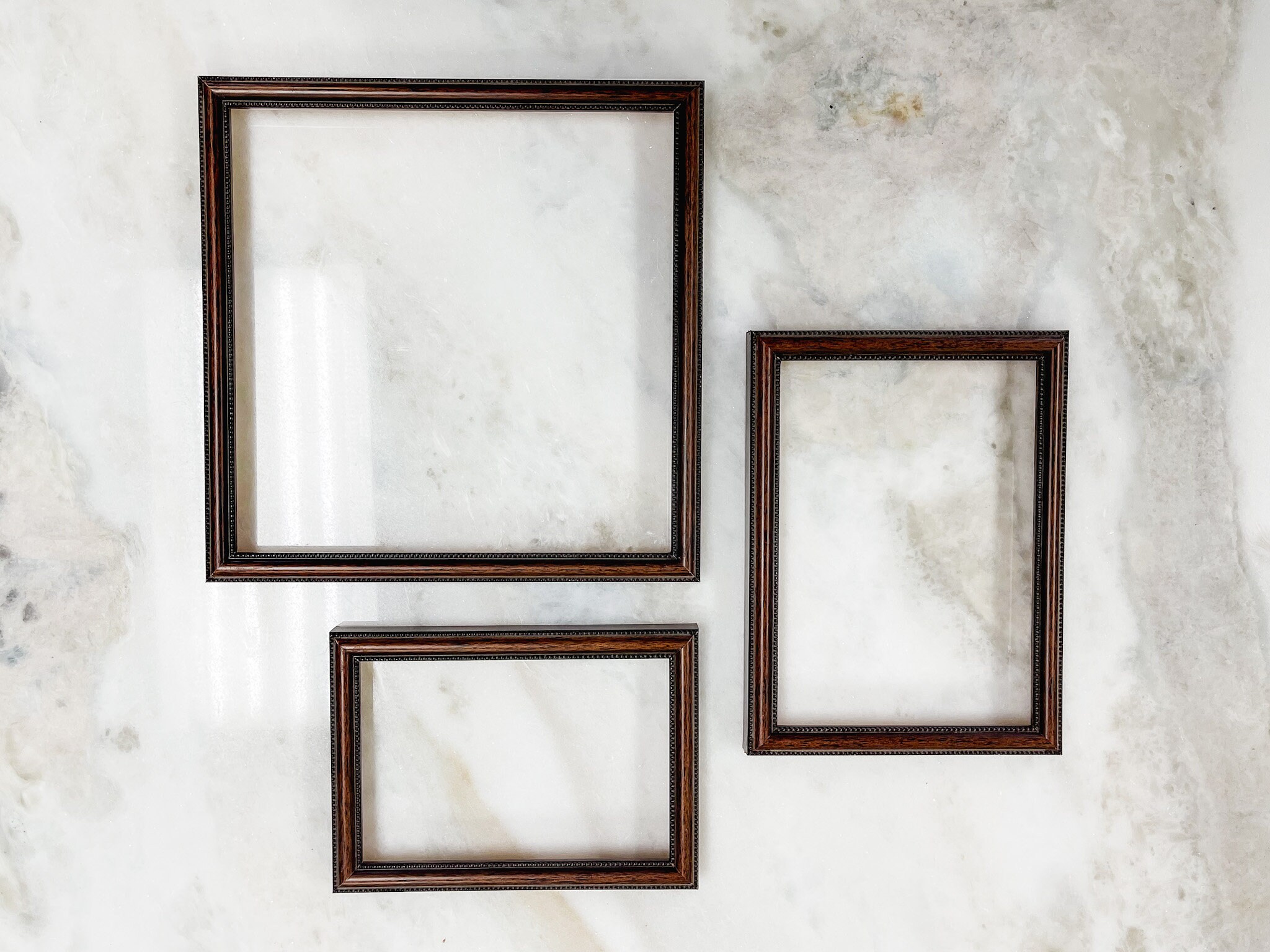 Wood Bead Three Frames Gallery Wall Bundle | 4x6 5x7 8.25x8.25 - Etsy