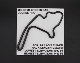 Mid-ohio Sports Car Course 3D Track Map Wall Art Customizable - Etsy