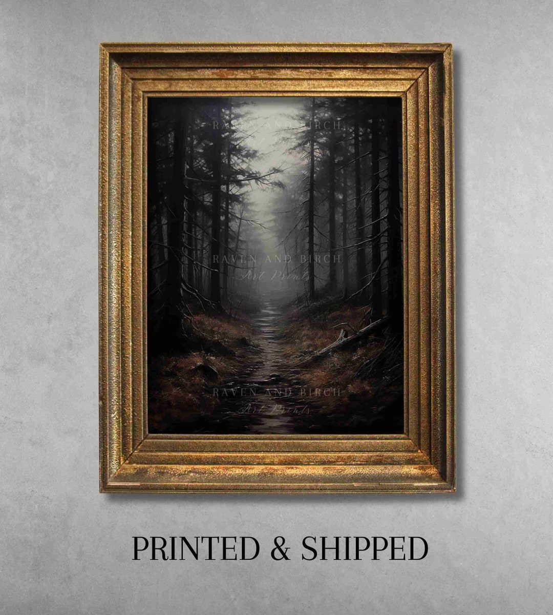 Dark Forest Wall Art Black Forest Print Print of Vintage - Etsy