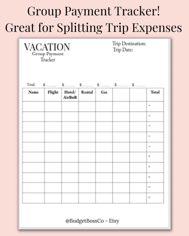 VACATION PLANNER, Savings Template, Trip, Budgeting Template, Girls ...