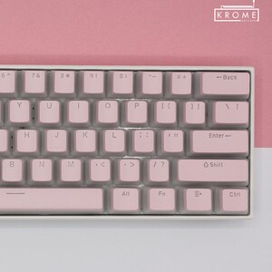 ISO/ANSI - Japanese Kanji Pudding Double Shot PBT Keycaps- Light Pink ...