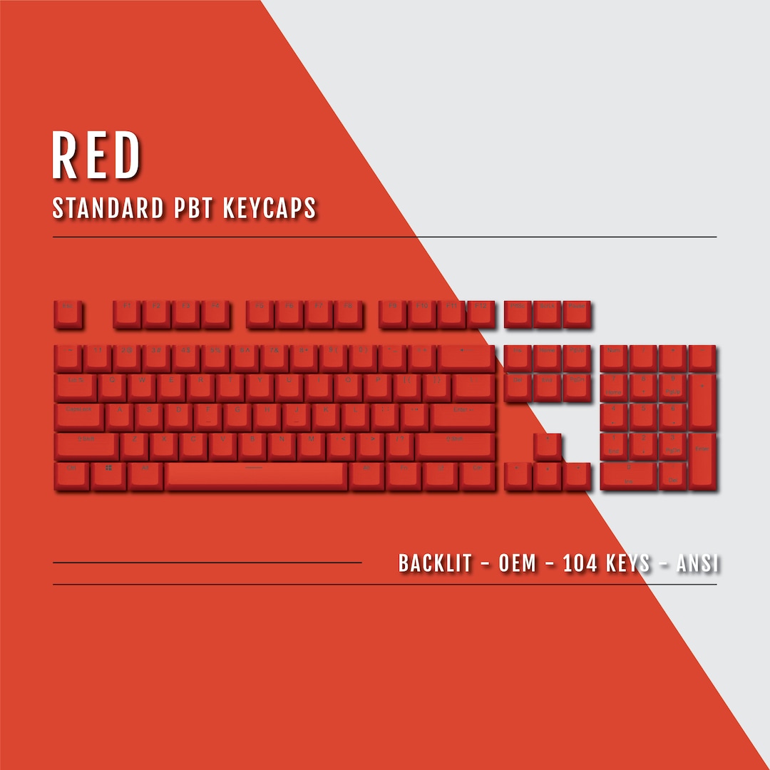 Red USA Keycaps - Double Shot PBT - Backlit Legends - Ansi & Iso ...