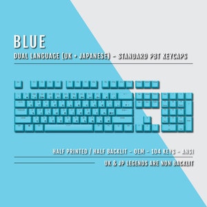 Blue Japanese Hiragana Keycaps: Dual Language Double Shot PBT - Etsy