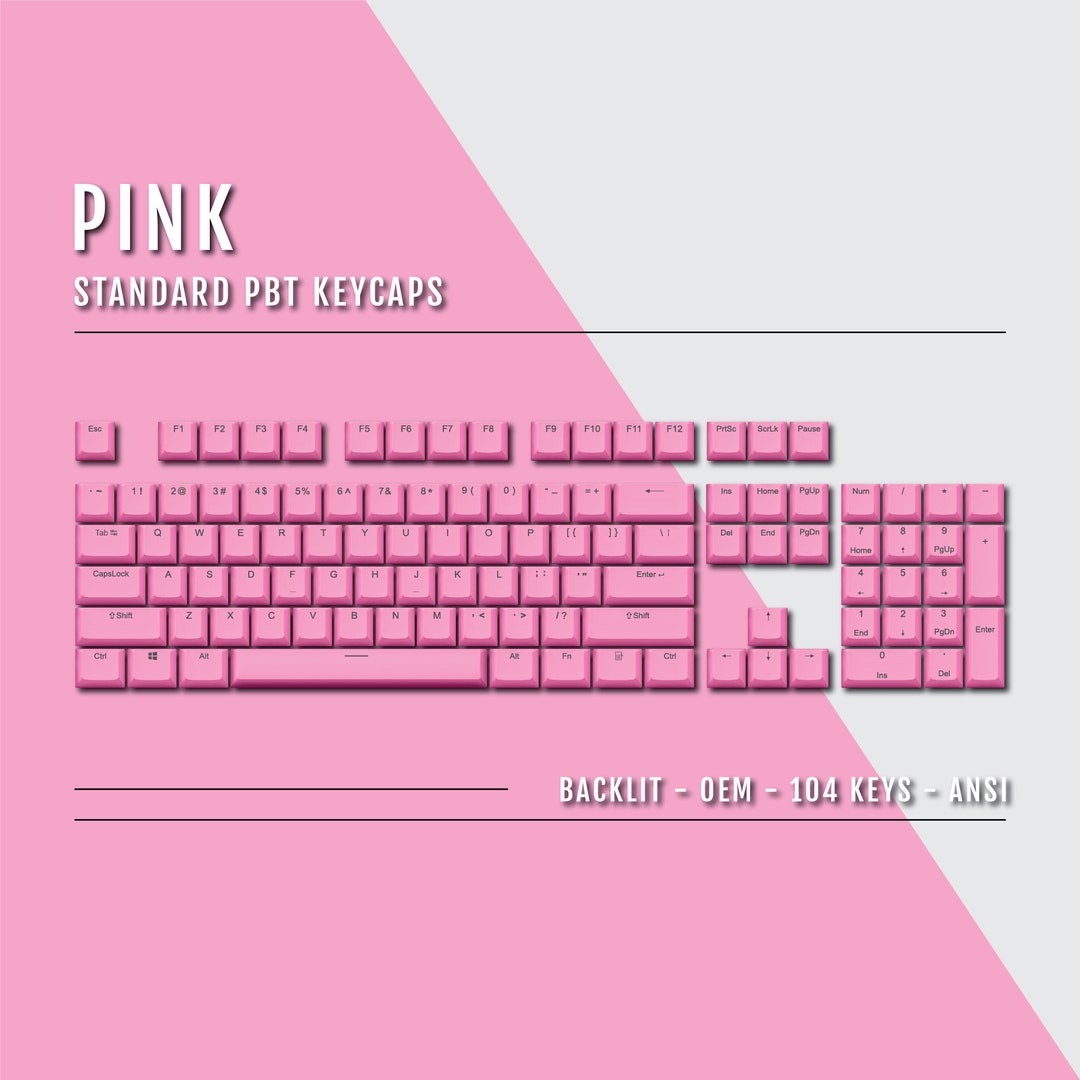 Pink USA Keycaps - Double Shot PBT - Backlit Legends - Ansi & Iso ...