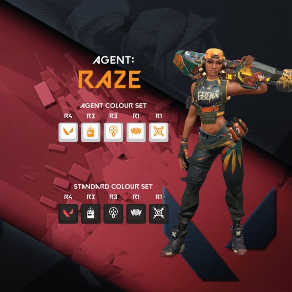 RAZE Valorant Keycaps Agent Abilities OEM Profile Fits | Etsy