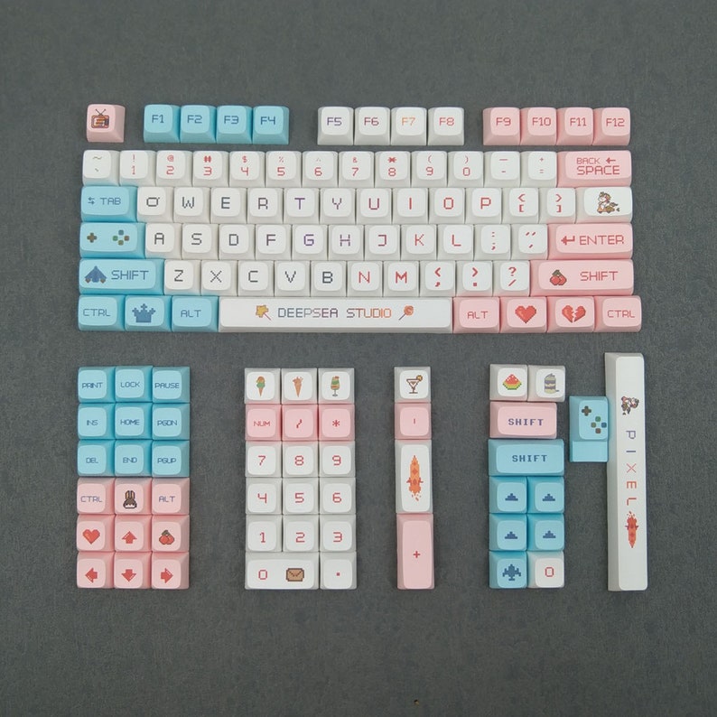 Pixels 125 Keycaps XDA Profile Dye Sublimation Keycaps - Etsy