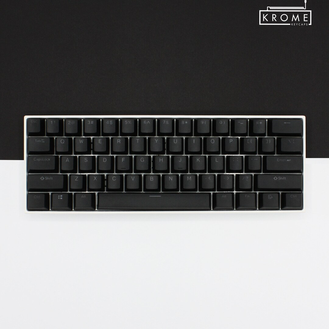ISO/ANSI - Black Double Shot PBT Keycaps - Full Set With Backlighting ...