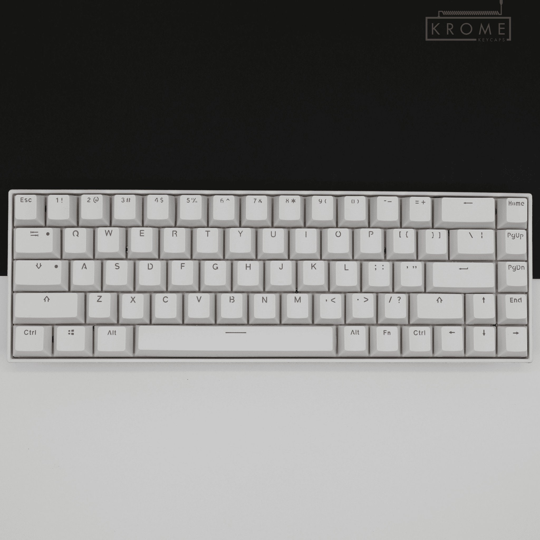 White Korean Hangul Keycaps: Dual Language Backlit PBT - 65/75% ANSI ...