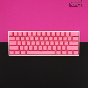 Pink Spanish Keycaps - ISO-ES - Dual Language Keycaps - Double Shot PBT ...